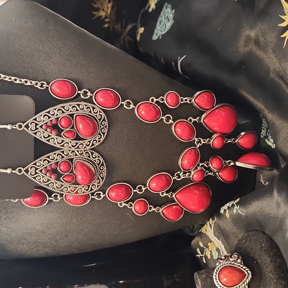paparazzi | Jewelry | Dark Red Statement Set | Poshmark